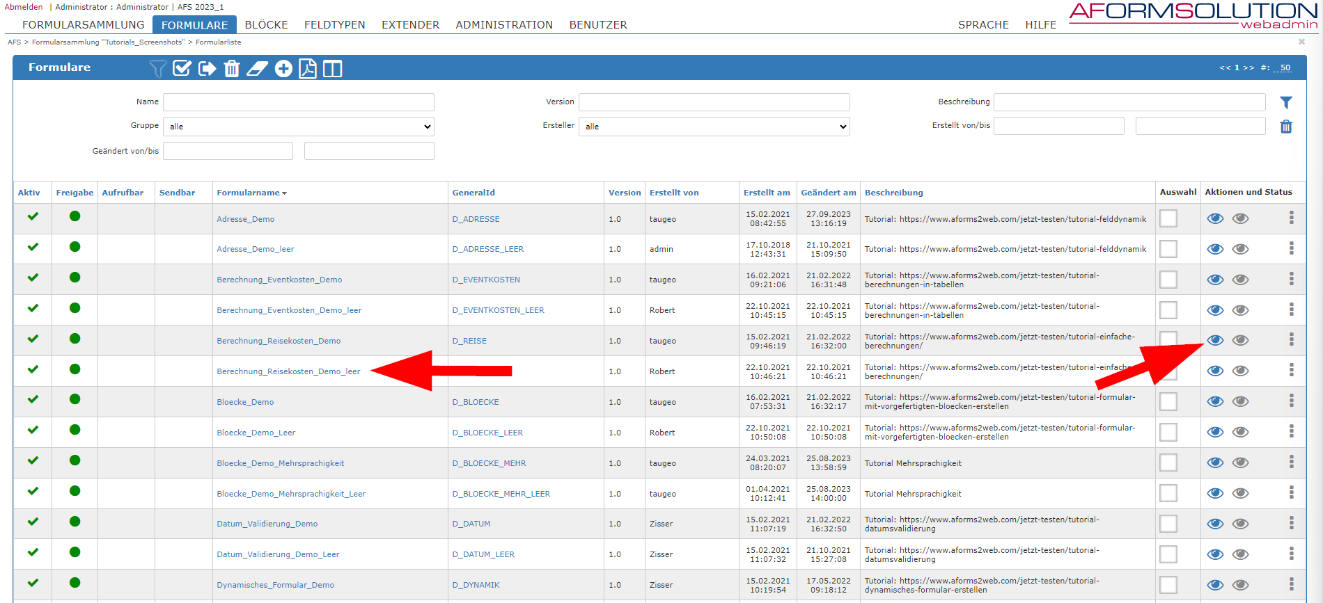 Einfache Berechnungen - aforms