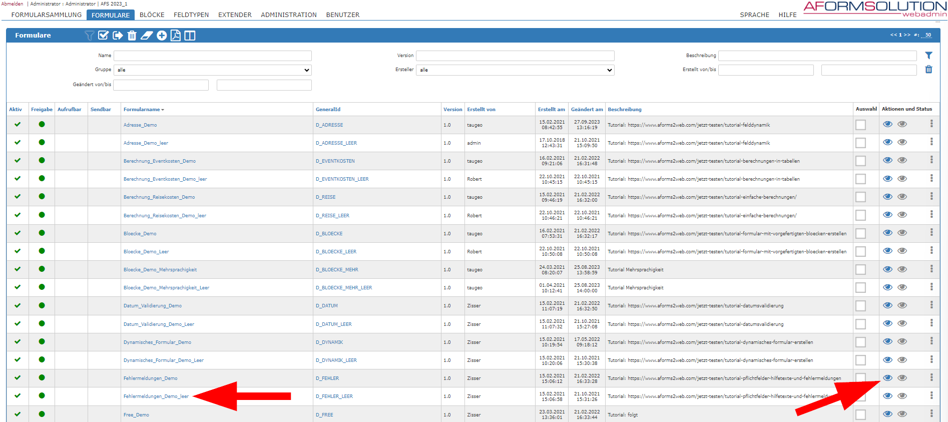 Pflichtfelder, Hilfetexte und Fehlermeldungen - aforms