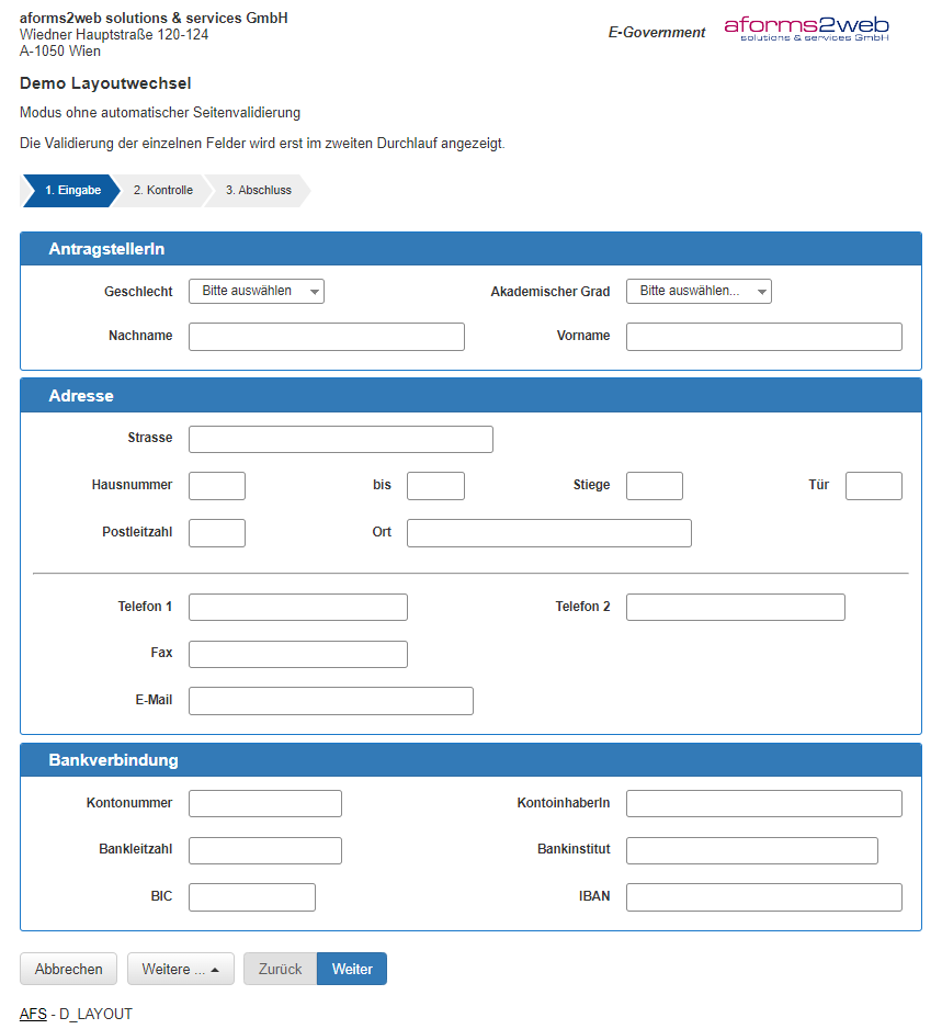 Change form layout - aforms
