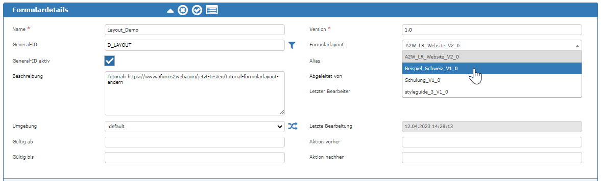 Change form layout - aforms