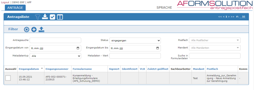 Workflow für "Arme" - aforms